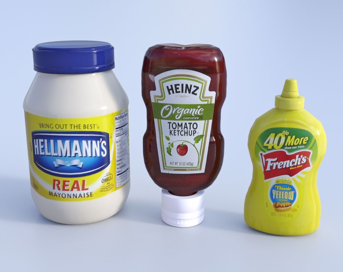 Condiment Food Container Models Set 1 Poser Format Poser 3dposer World