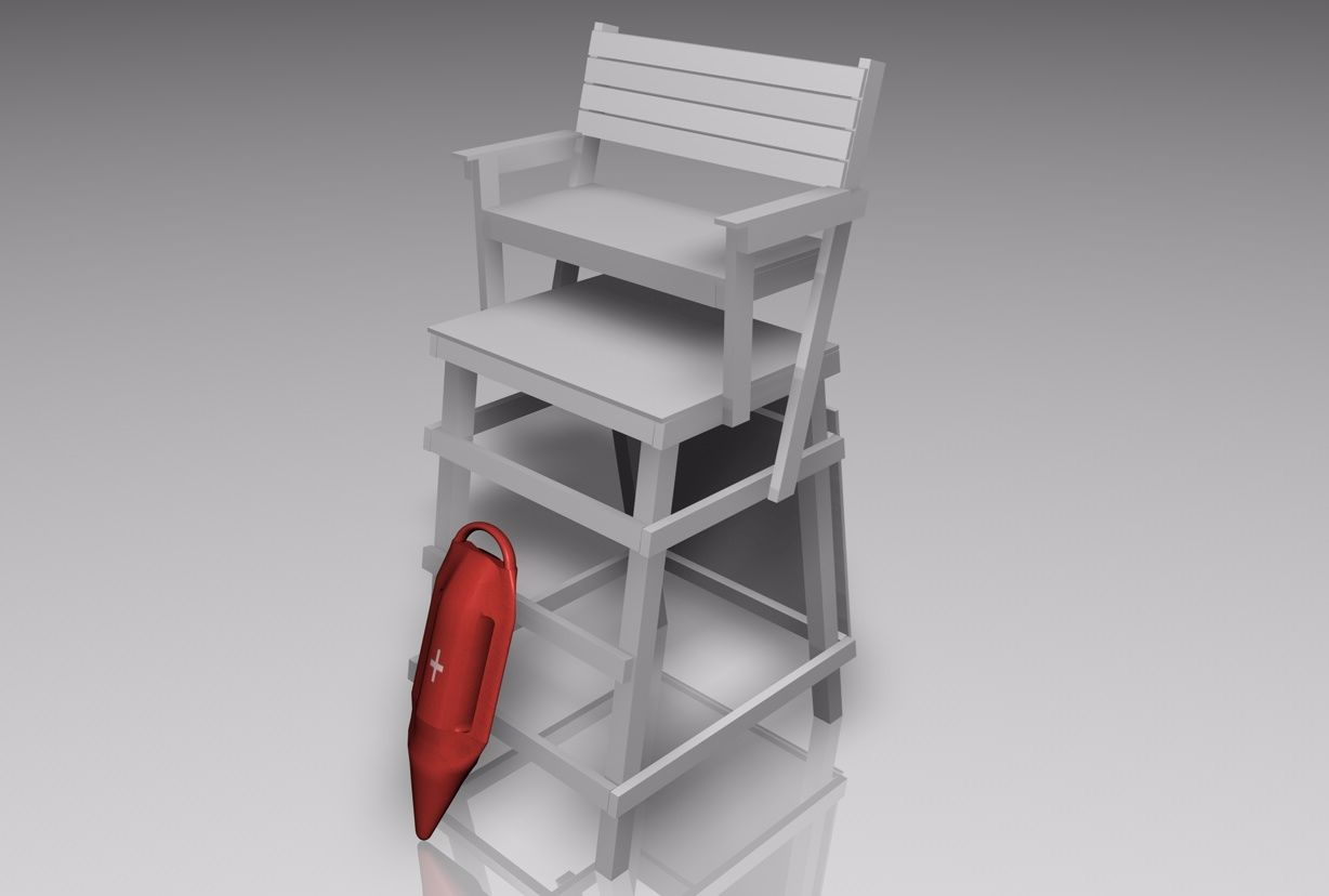 Life Guard Chair Furniture Model Fbx Format 3d Furniture Moposer World