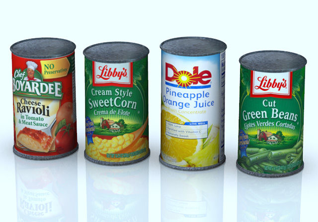 Canned Goods Food Models Set 1 Poser 3d Food Models Dazposer World