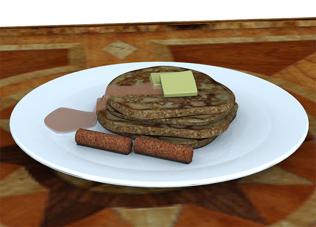 Pancakes And Sausage Food Models Poser 3d Food Models Dazposer World